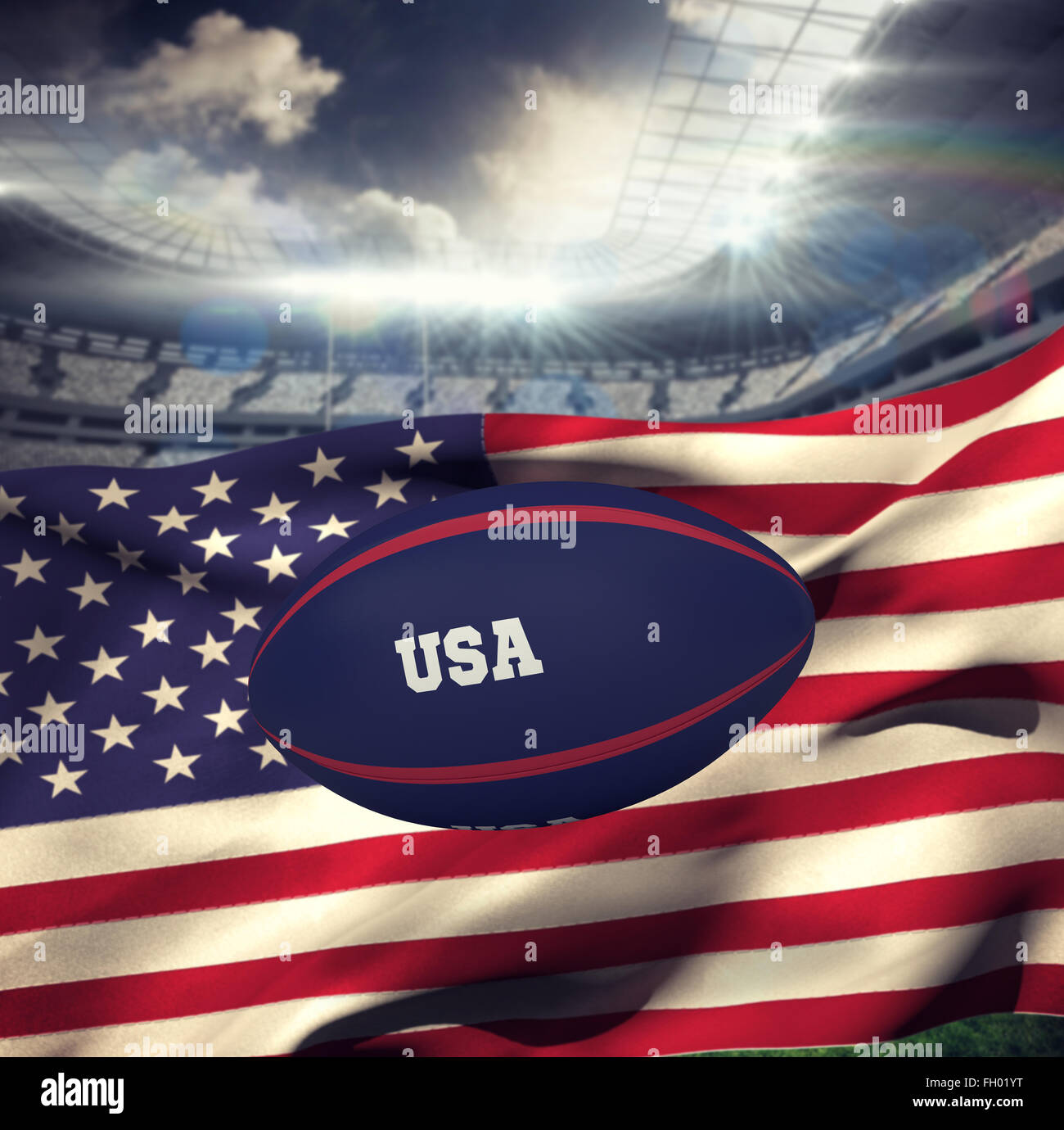 Composite image of usa rugby ball Stock Photo - Alamy