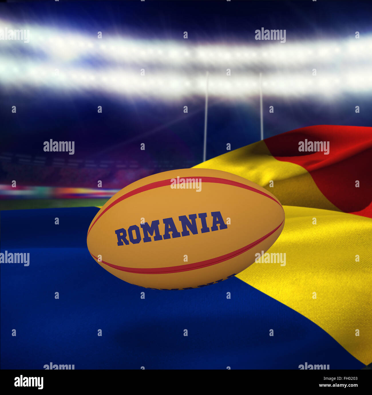 Composite image of romania rugby ball Stock Photo - Alamy