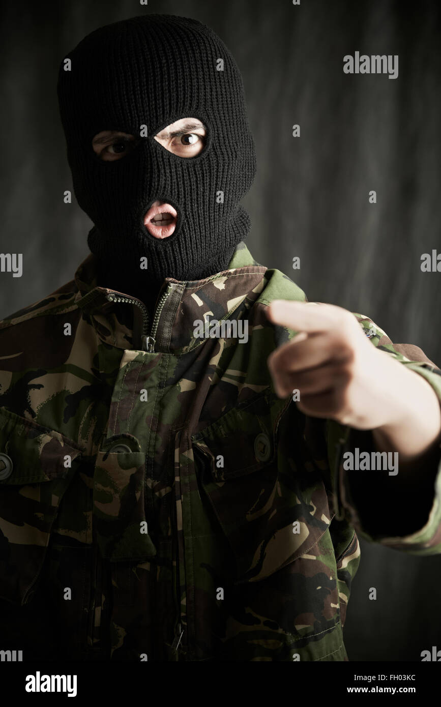 Portrait Of Terrorist Addressing Camera Stock Photo - Alamy