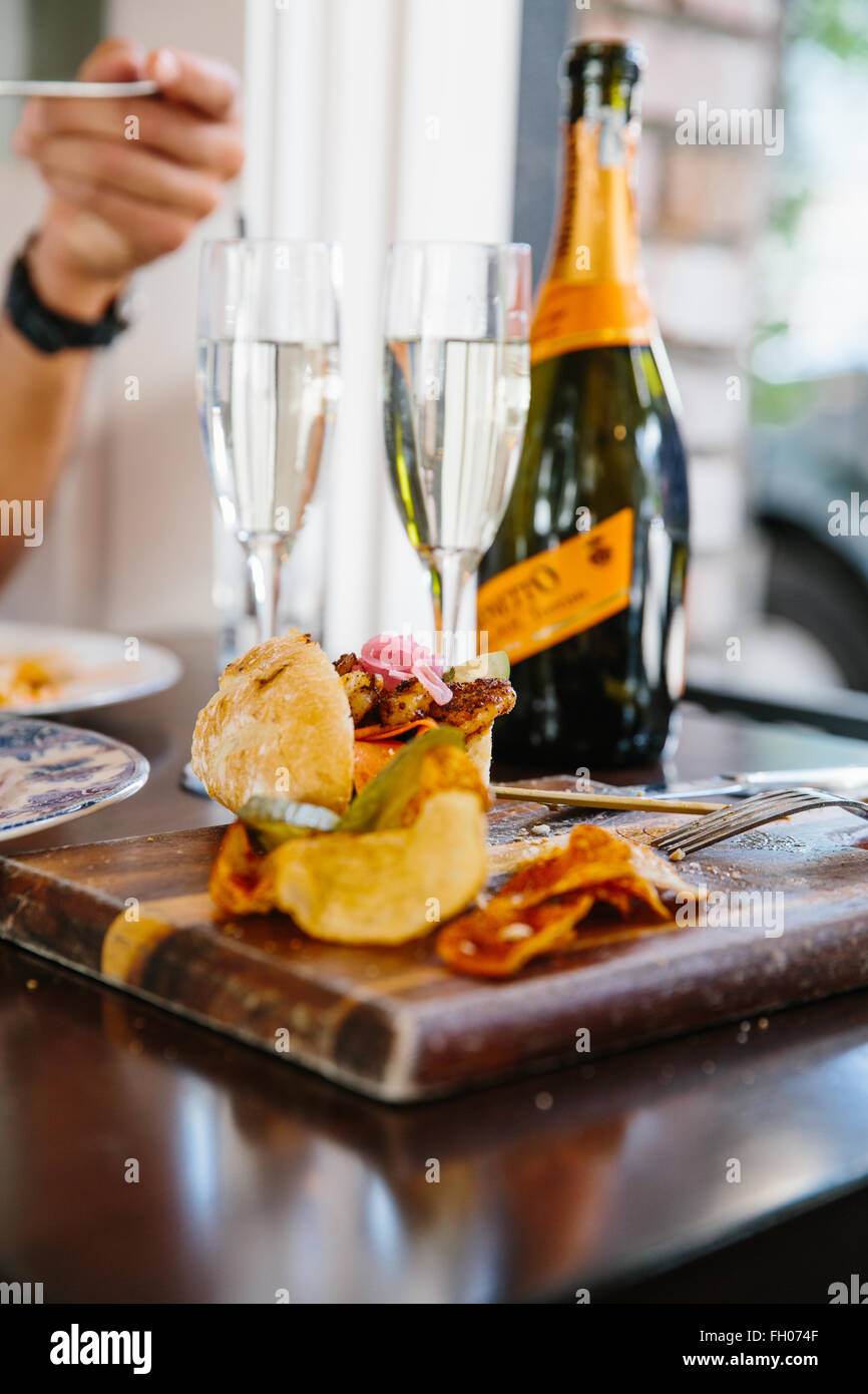 Lunch fare at Preaux and Proper in downtown Los Angeles, California ...