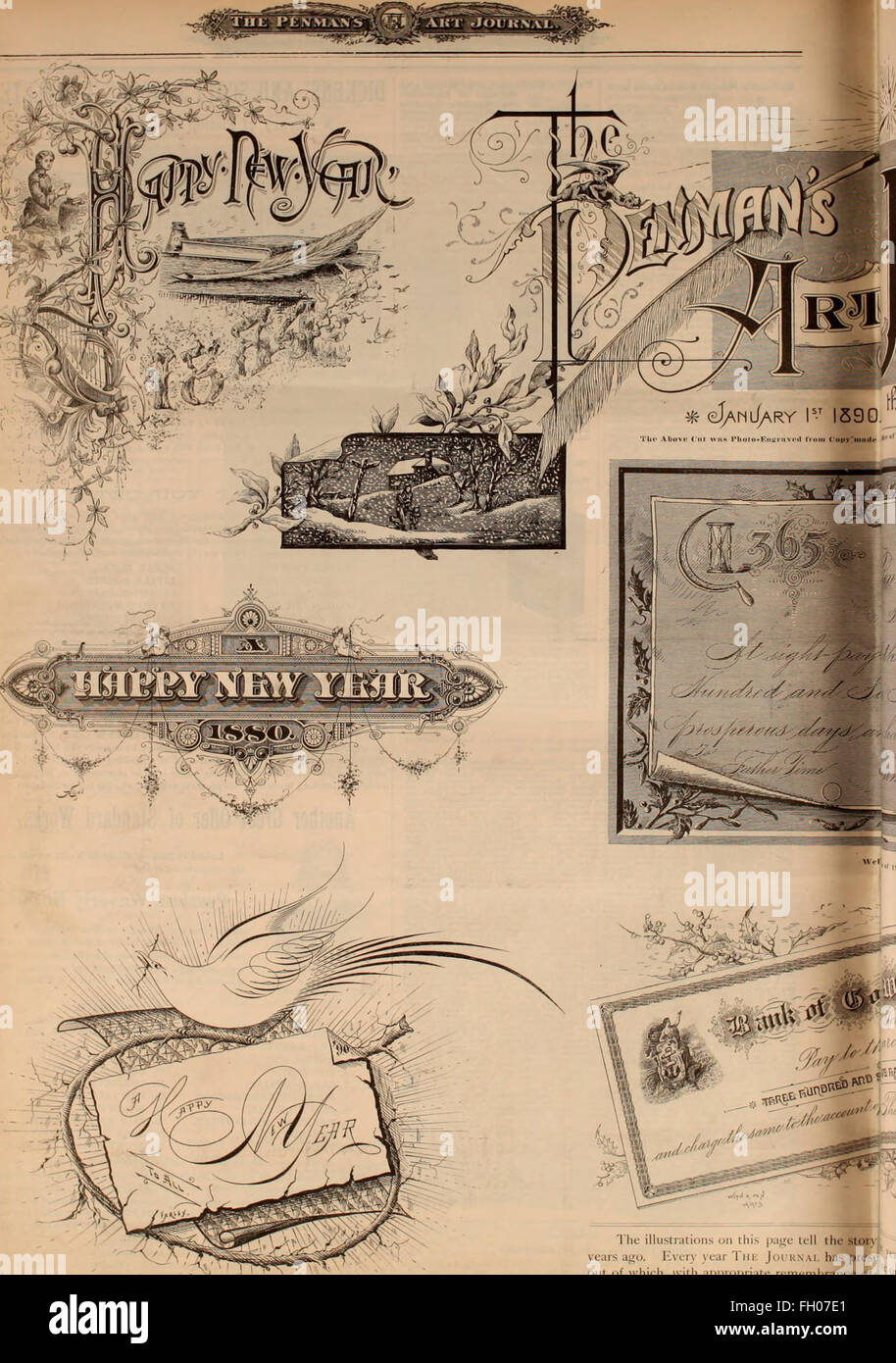 A periodical from 1890 focused on the art of penmanship, offering ...