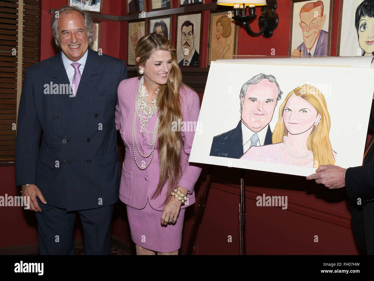 Stewart F. Lane and Bonnie Comley portrait unveiling at Sardi's theatre ...