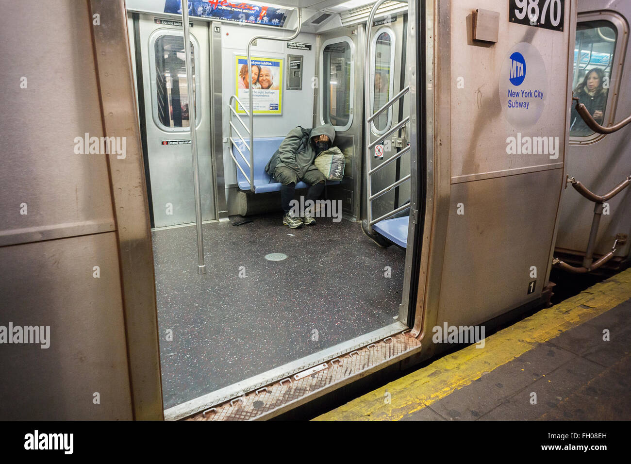 Subway new york homeless hi-res stock photography and images - Alamy