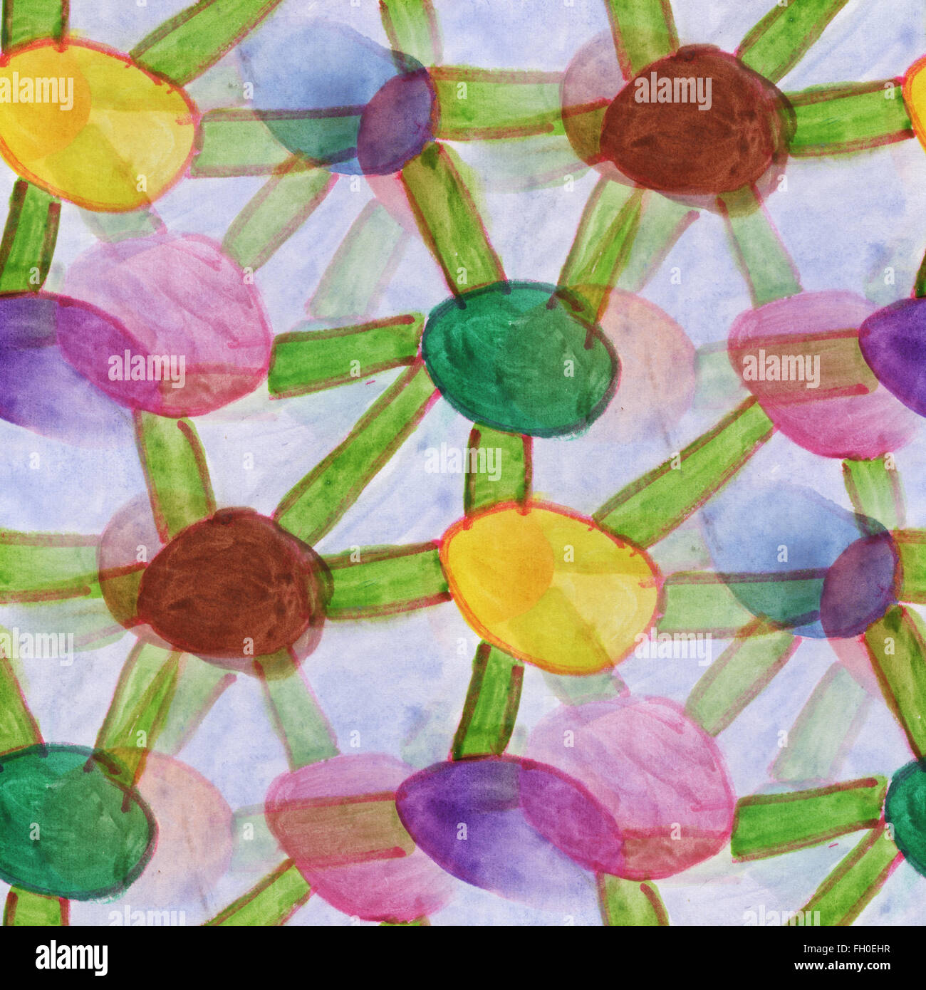 art circle molecule seamless watercolor handmade abstract Stock Photo ...