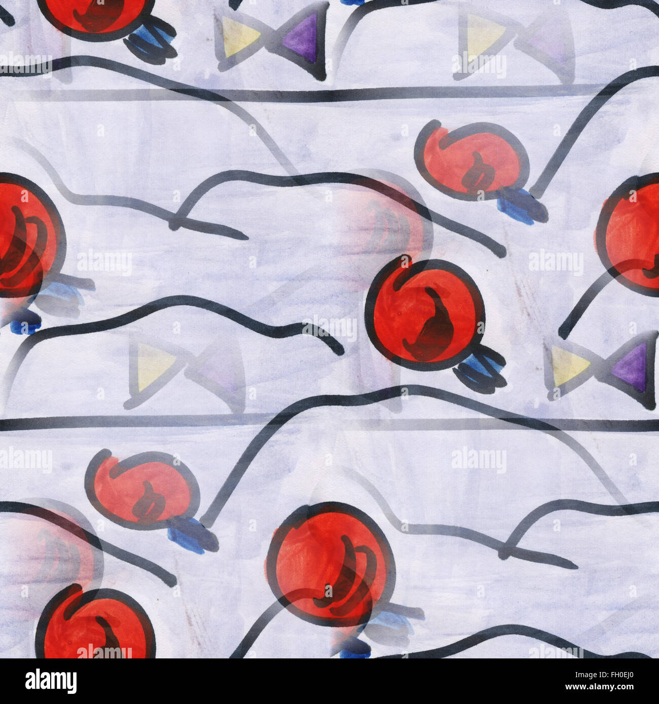 art balloon wave seamless watercolor handmade abstract Stock Photo - Alamy