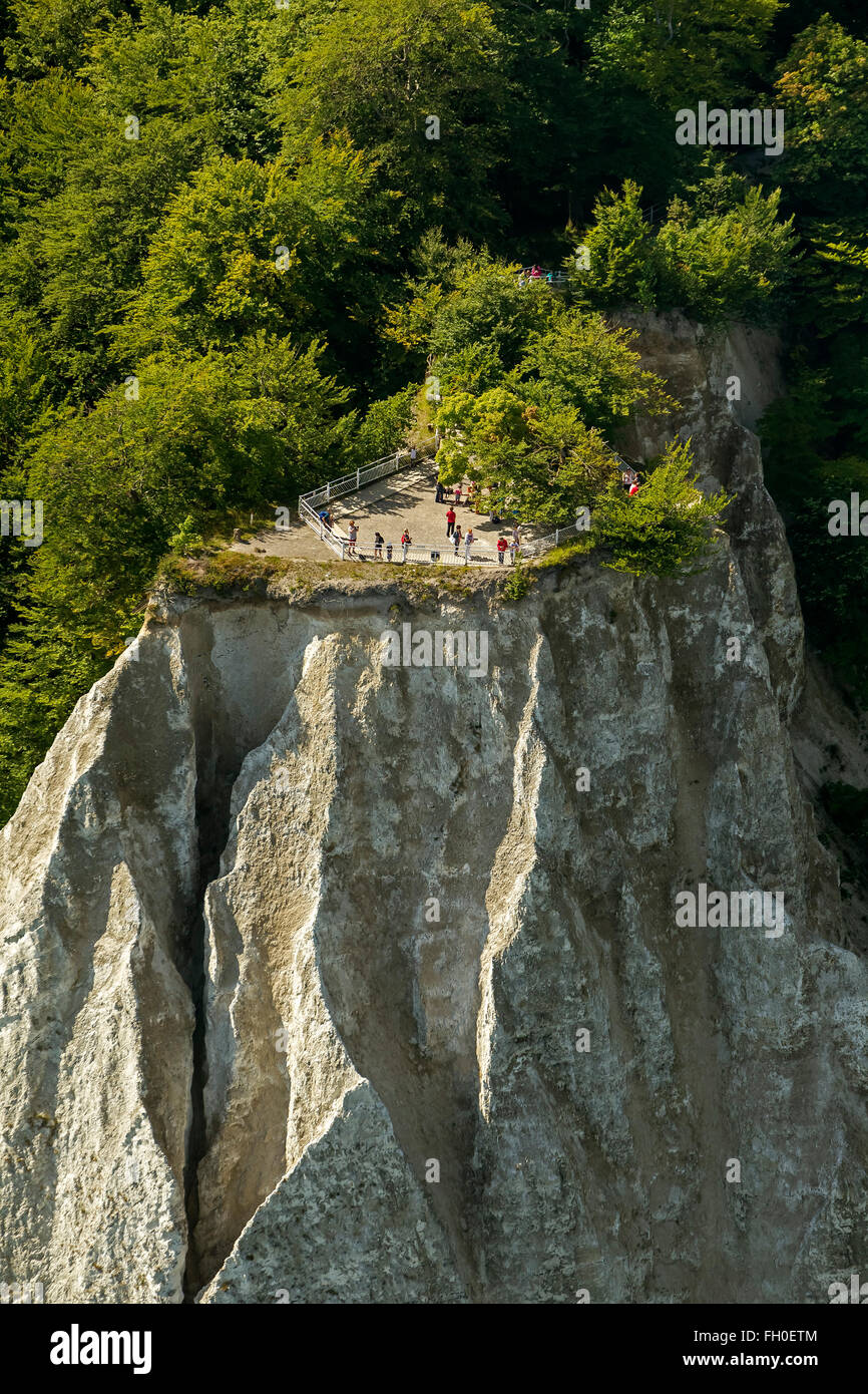 Aerial view, chalk cliffs, Jasmund National Park, Big Stubbenkammer ...