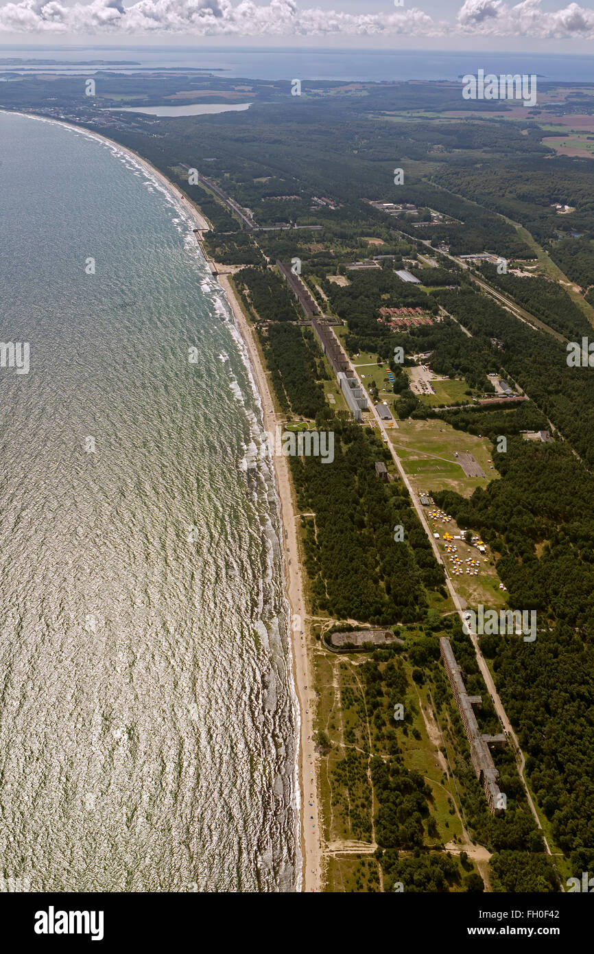 Aerial view, KDF Bad Prora, former resort of the Nazi Kraft durch ...