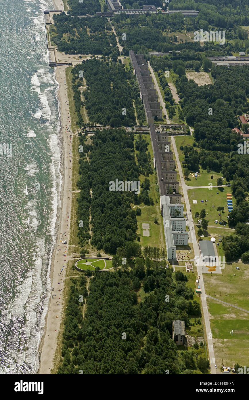 Aerial view, KDF Bad Prora, former resort of the Nazi Kraft durch ...