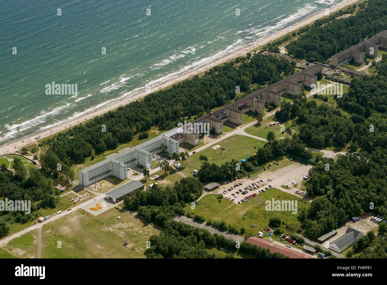 Aerial view, KDF Bad Prora, former resort of the Nazi Kraft durch ...