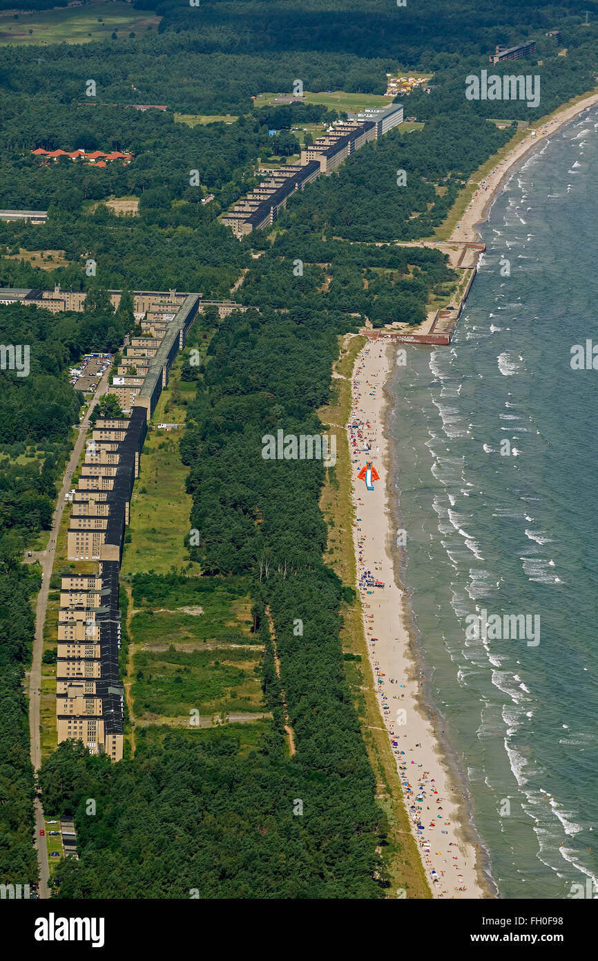 Aerial view, KDF Bad Prora, former resort of the Nazi Kraft durch ...