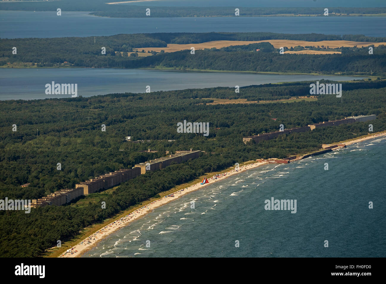 Aerial view, KDF Bad Prora, former resort of the Nazi Kraft durch ...