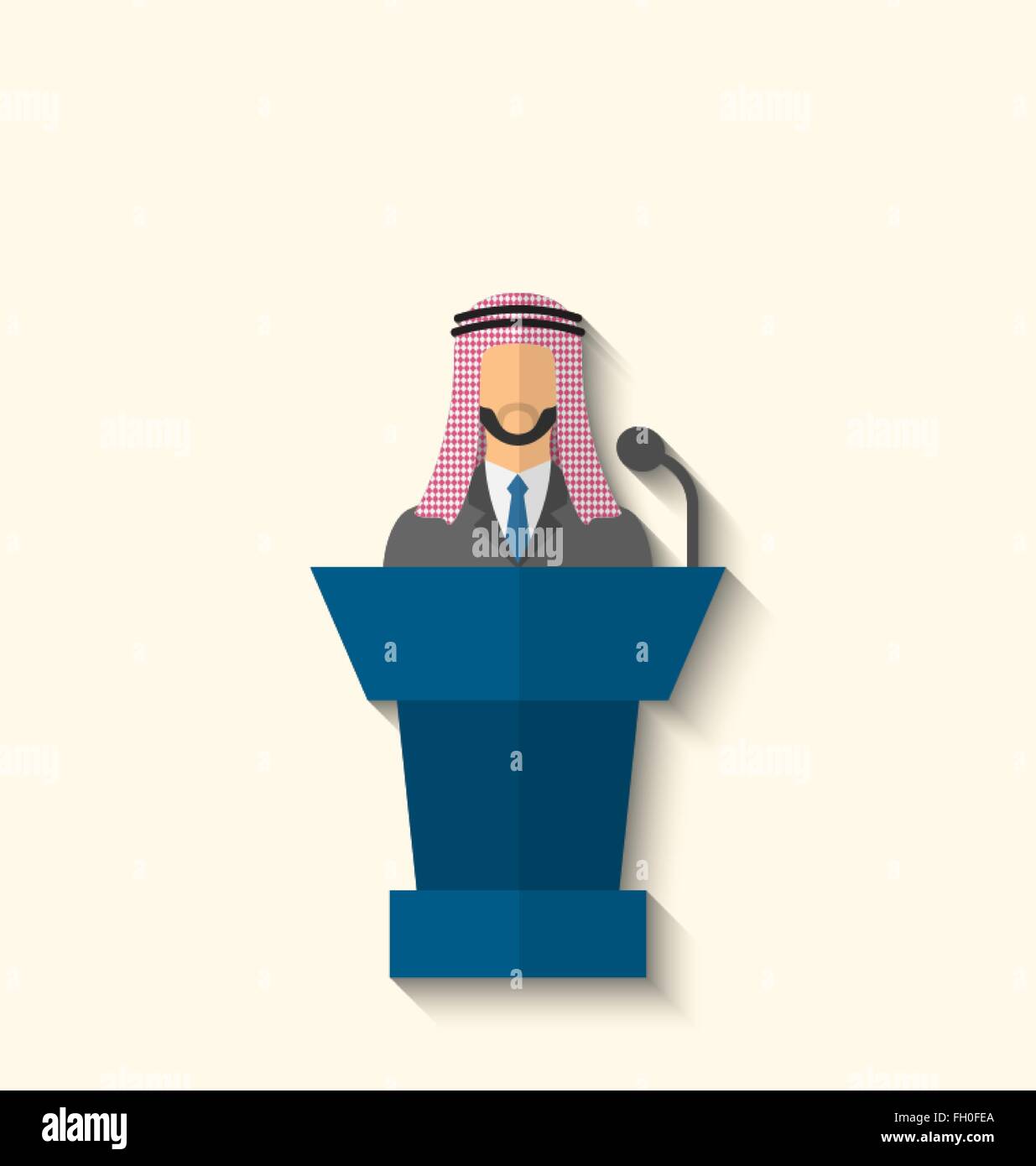 International Leaders President Press Conference Arabic Flat Vector ...