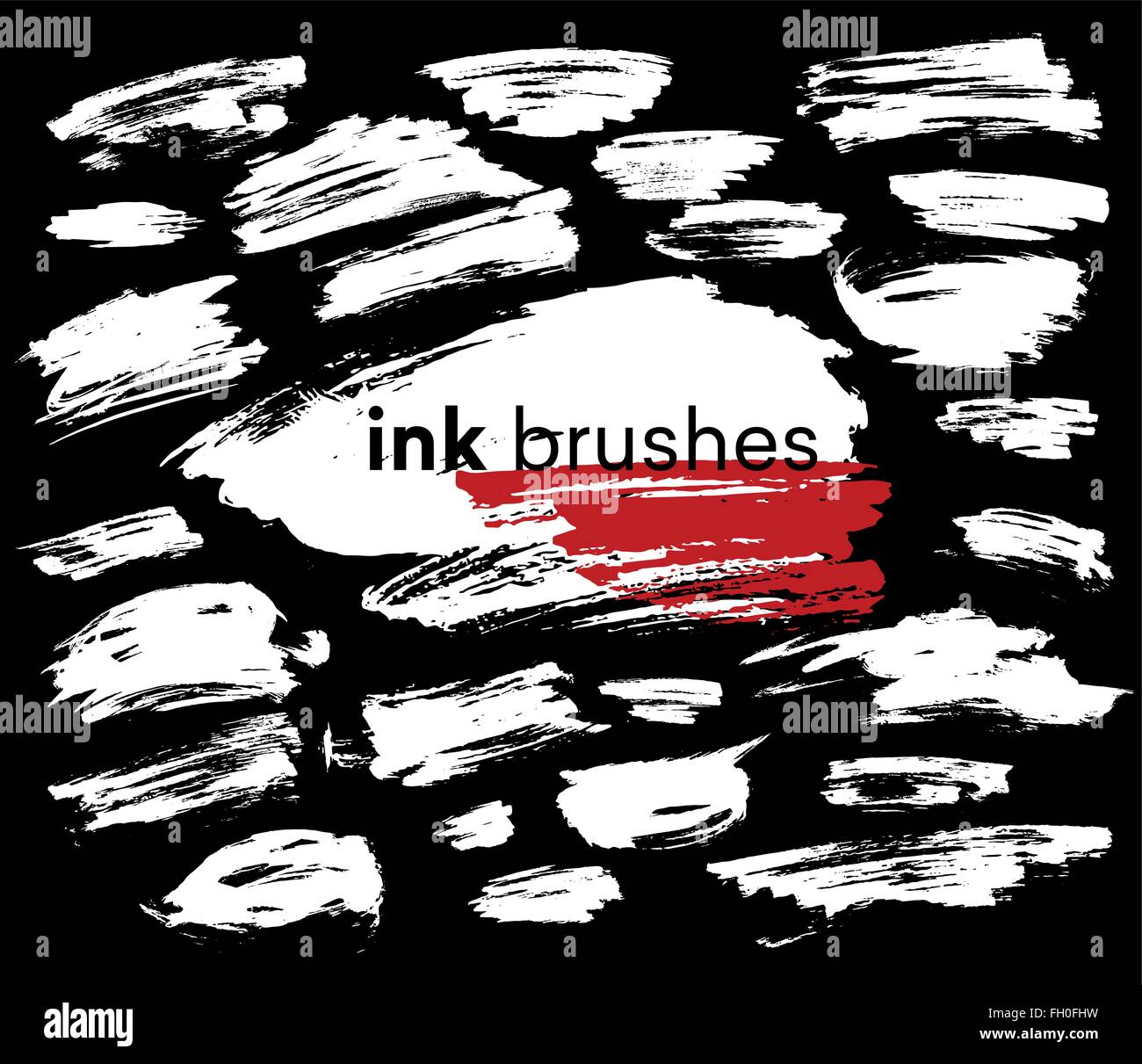 Detail ink brush paint stroke. Vector illustration Stock Vector Image ...