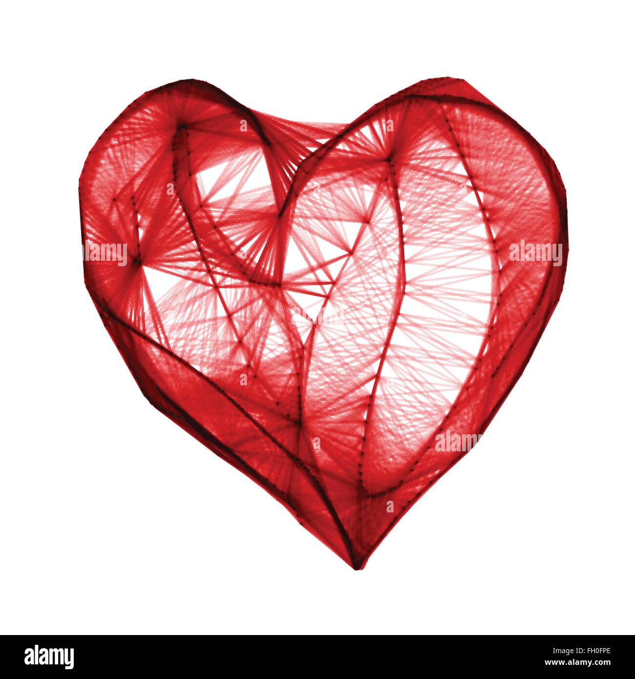 Grid heart with cube for valentine greeting card. Vector illustration ...