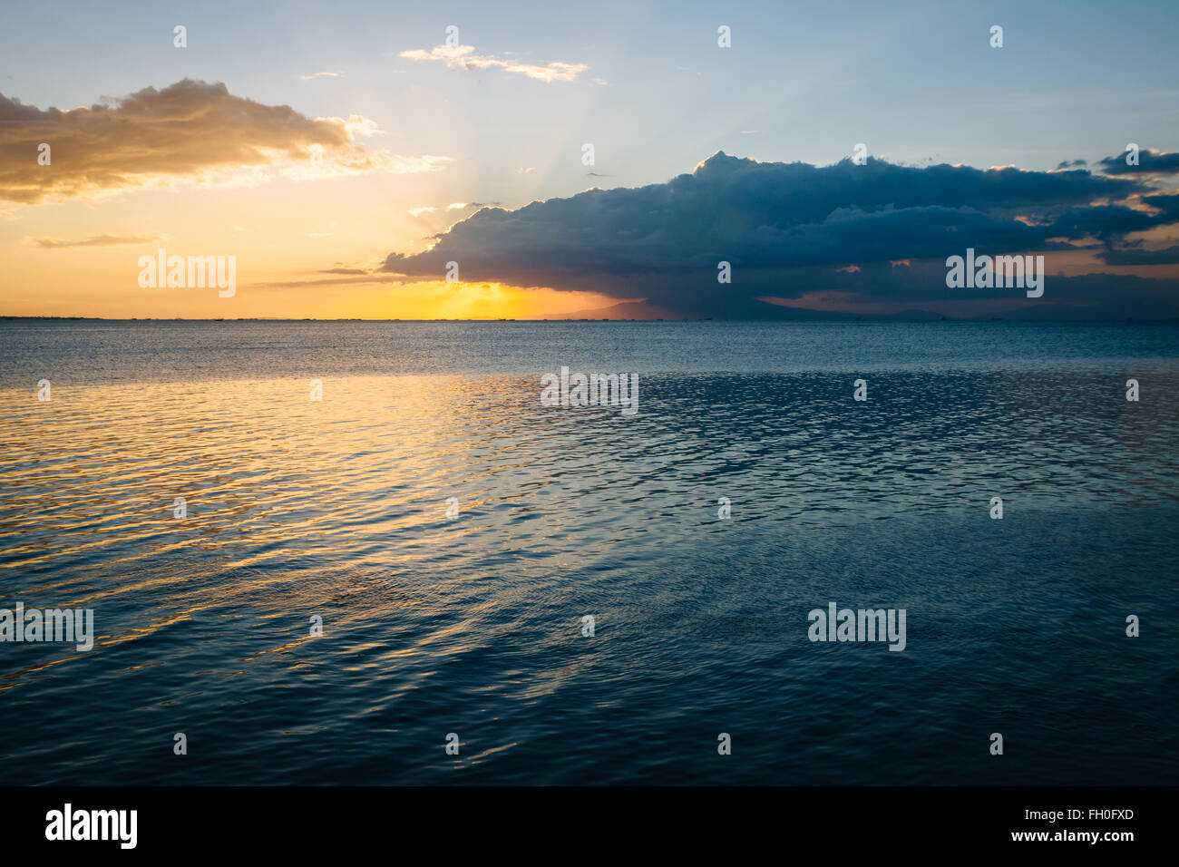 Sunset over Manila Bay, seen from Pasay, Metro Manila, The Philippines ...