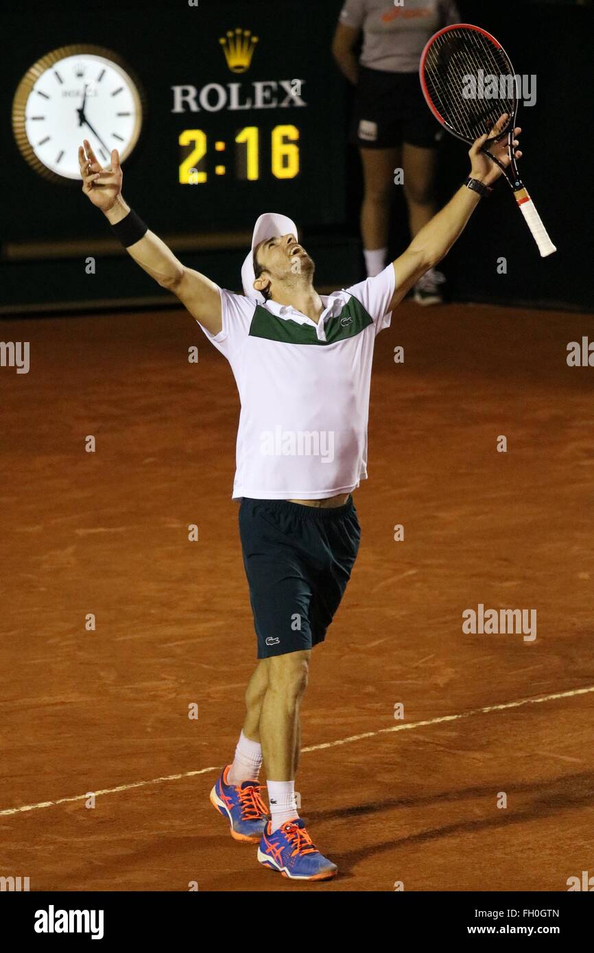 Rio de Janeiro, Brazil, February 21st 2016. Pablo Cuevas (URU ...