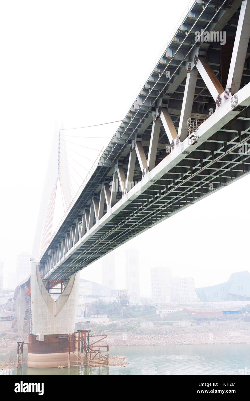 Chongqing, China - The view of Qiansimen bridge in the daytime Stock ...