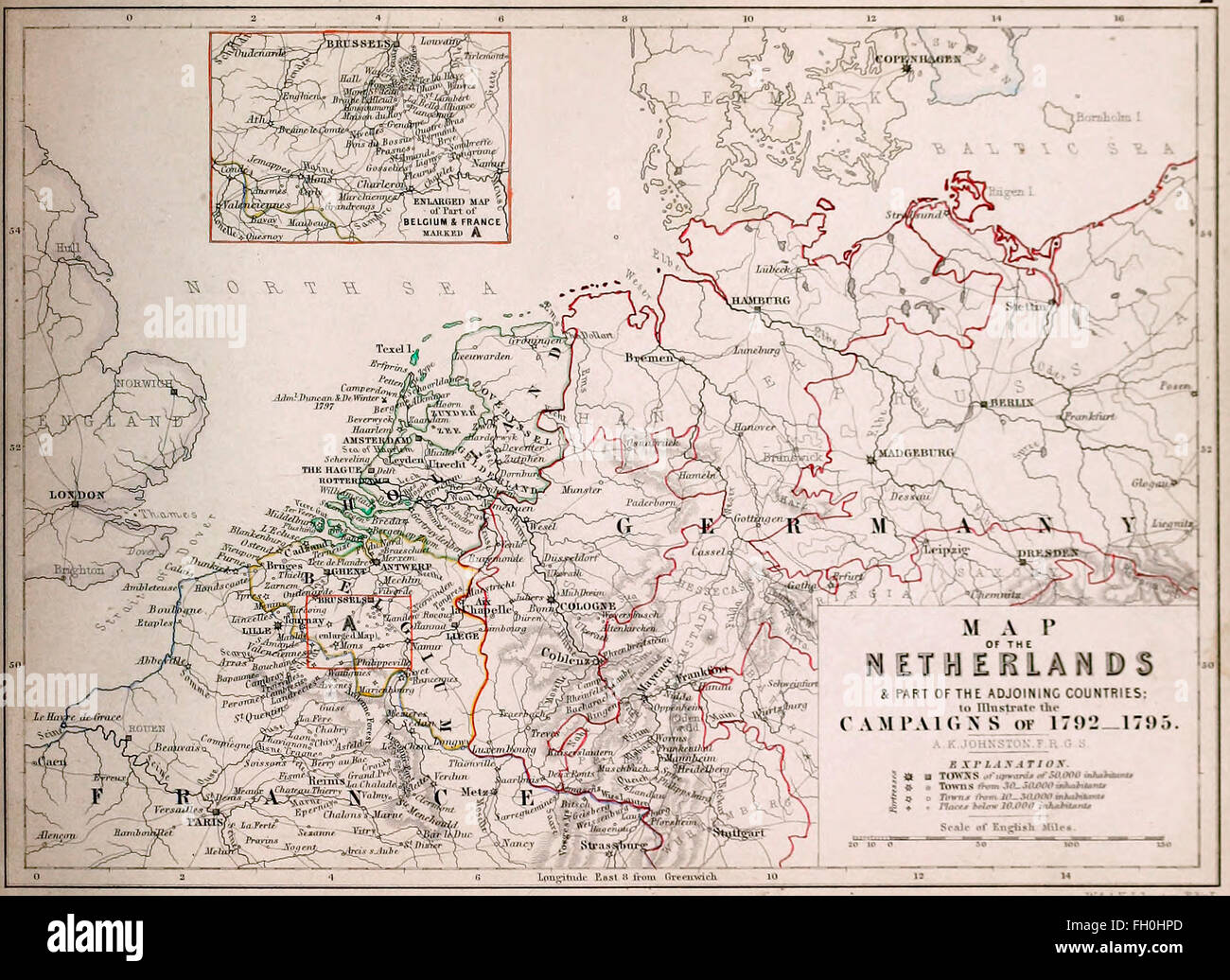 Map of the Netherlands and part of the adjoining countries to ...