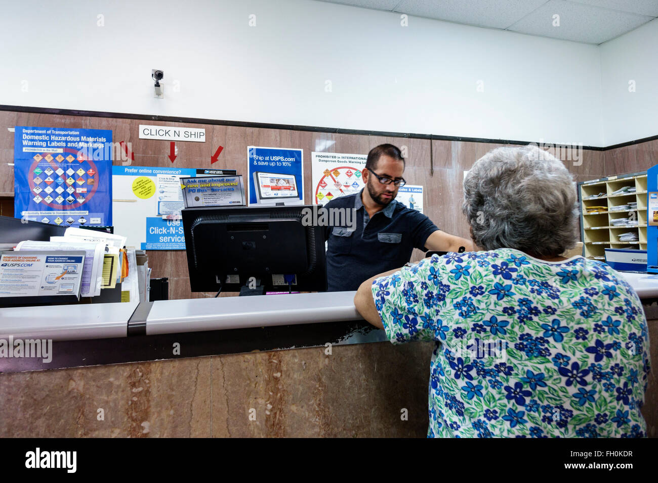 Inside interior counter us post office hi-res stock photography and ...