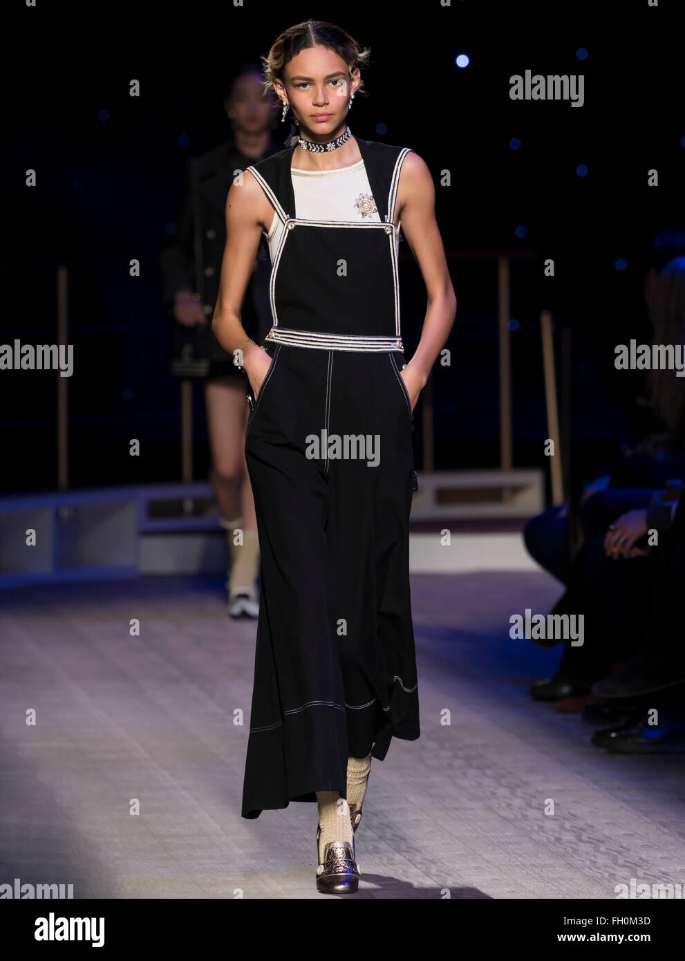 New York City, USA - February 15, 2016: Binx Walton walks the runway at ...