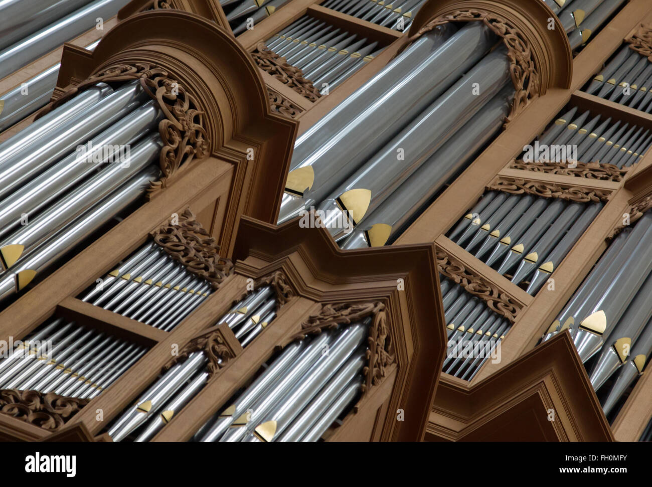Old large pipe organ in a catholic church Stock Photo - Alamy