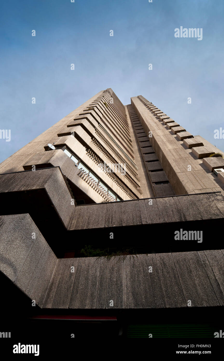 Concrete skyscraper. Photo taken in Madrid, Spain Stock Photo - Alamy