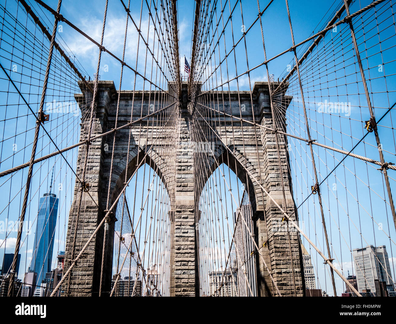 Brooklyn Bridge Side View Close Up
