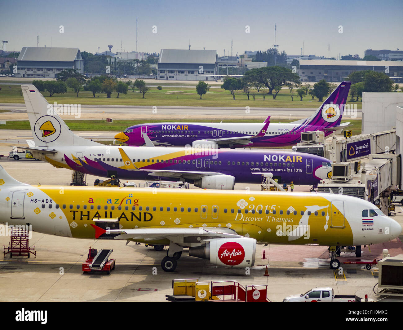 Bangkok, Thailand. 23rd Feb, 2016. An Air Asia Airbus in front of Nok ...