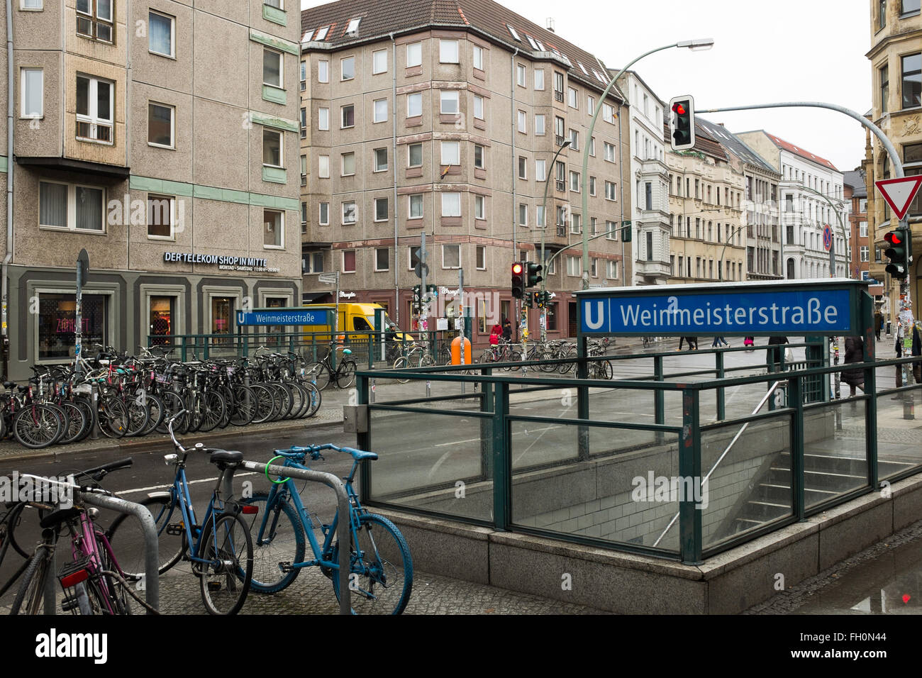 BERLIN, FEBRUARY 22: Original GDR Buildings in the Weinmeisterstrasse ...