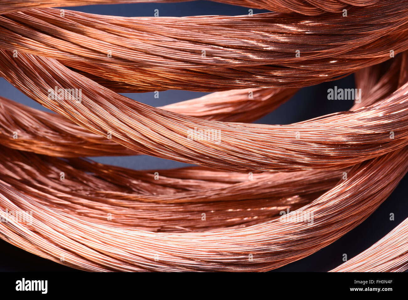 Closeup of copper wire, concept of industry development and market of ...