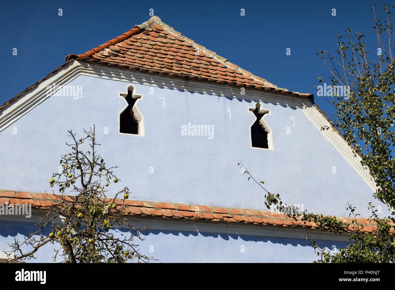Traditional tile roof from Viscri, Transylvania, Romania Stock Photo ...