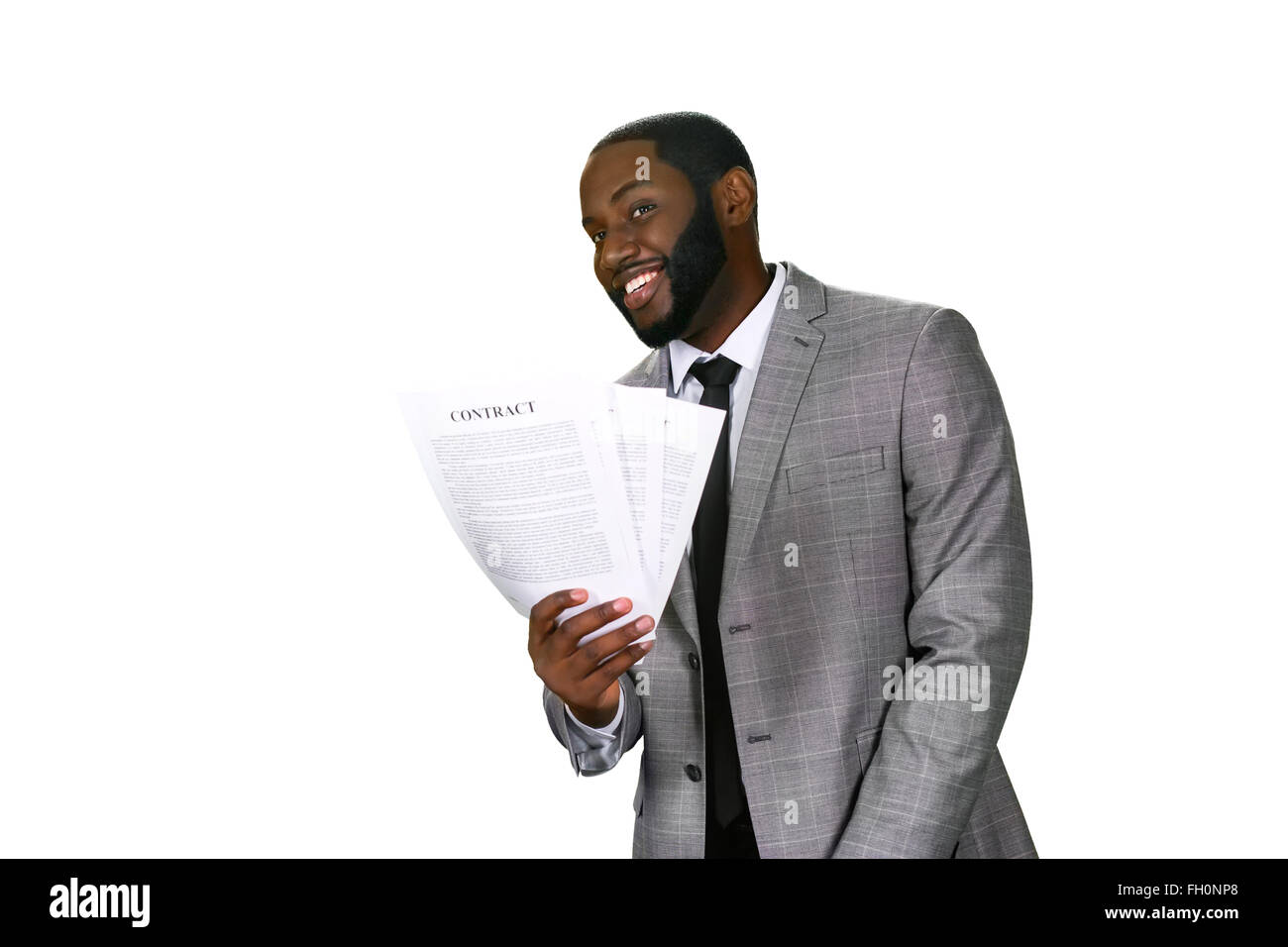 Businessman's new contract Stock Photo - Alamy