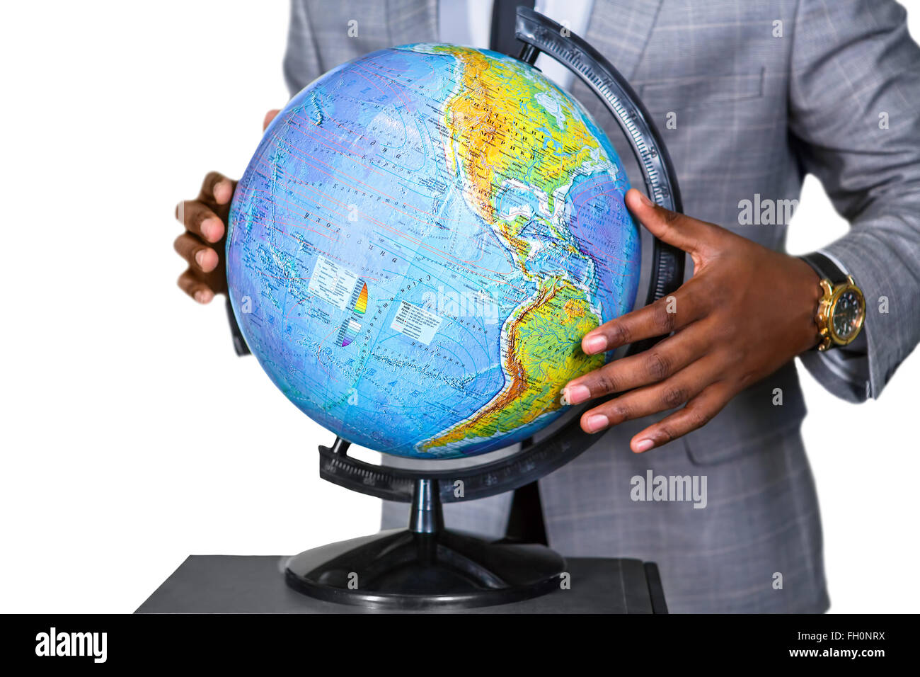 The world in his hands Stock Photo - Alamy
