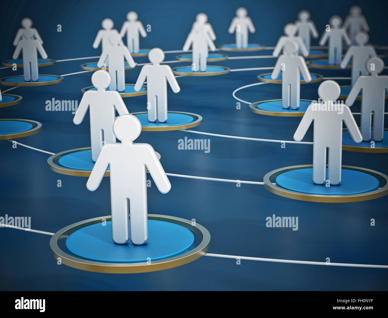 Human network concept with circles connecting people Stock Photo - Alamy