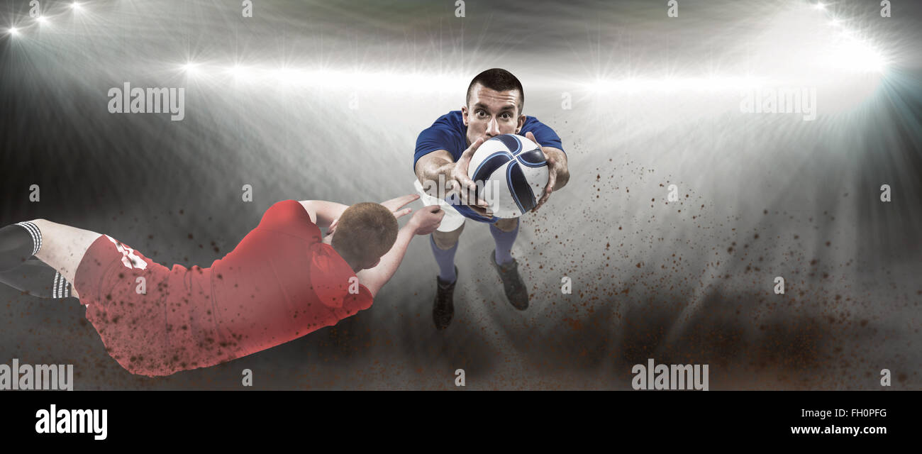 Rugby player diving to score try hi-res stock photography and images ...