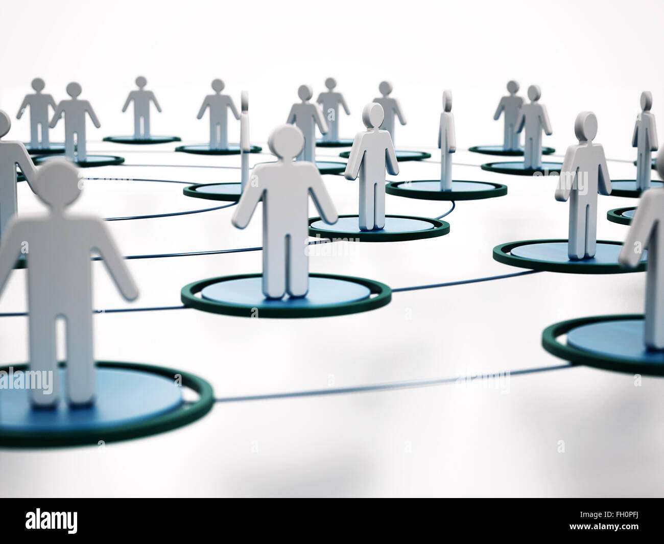 Human network concept with circles connecting people Stock Photo - Alamy