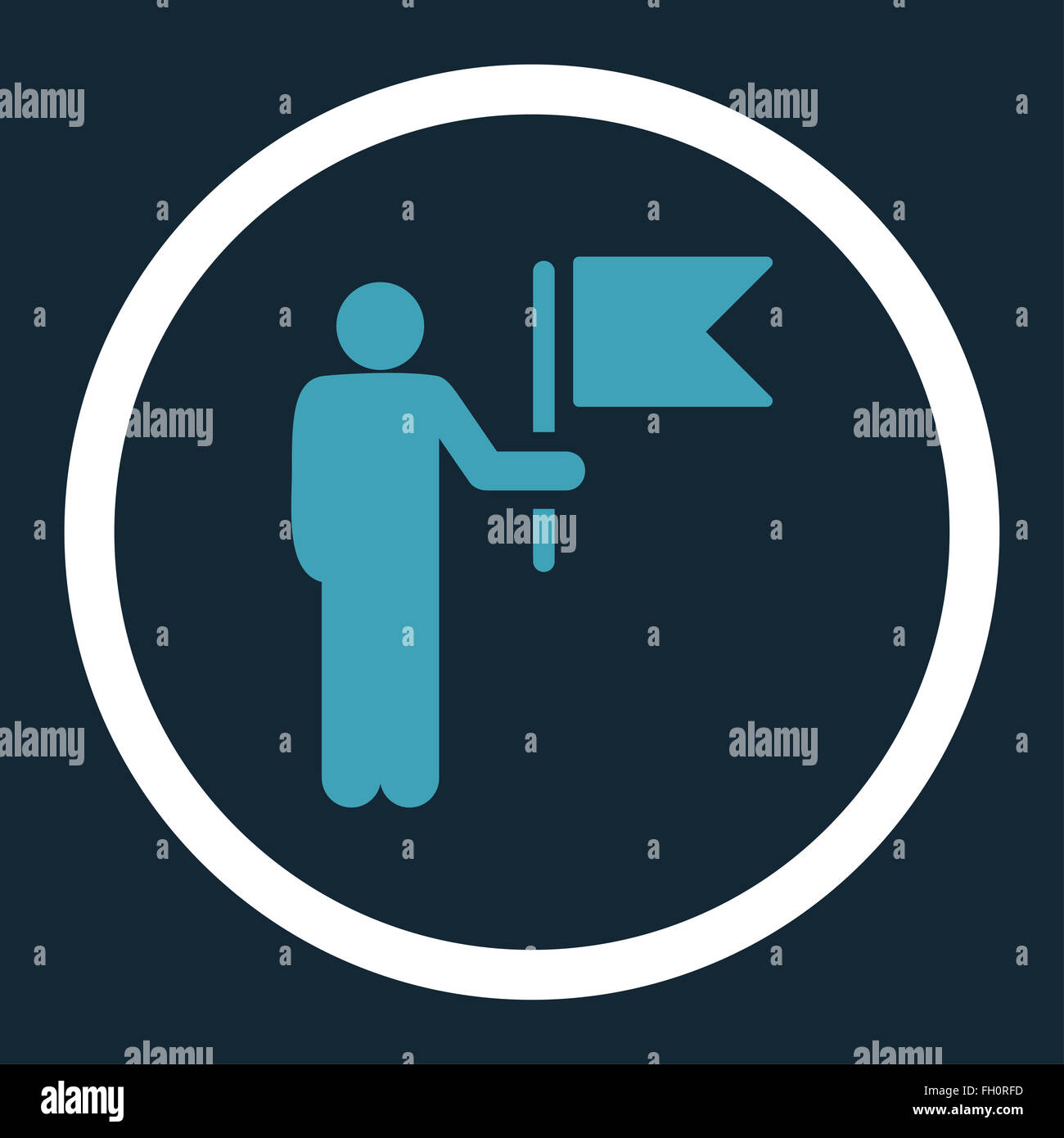 Commander with Flag icon Stock Photo - Alamy