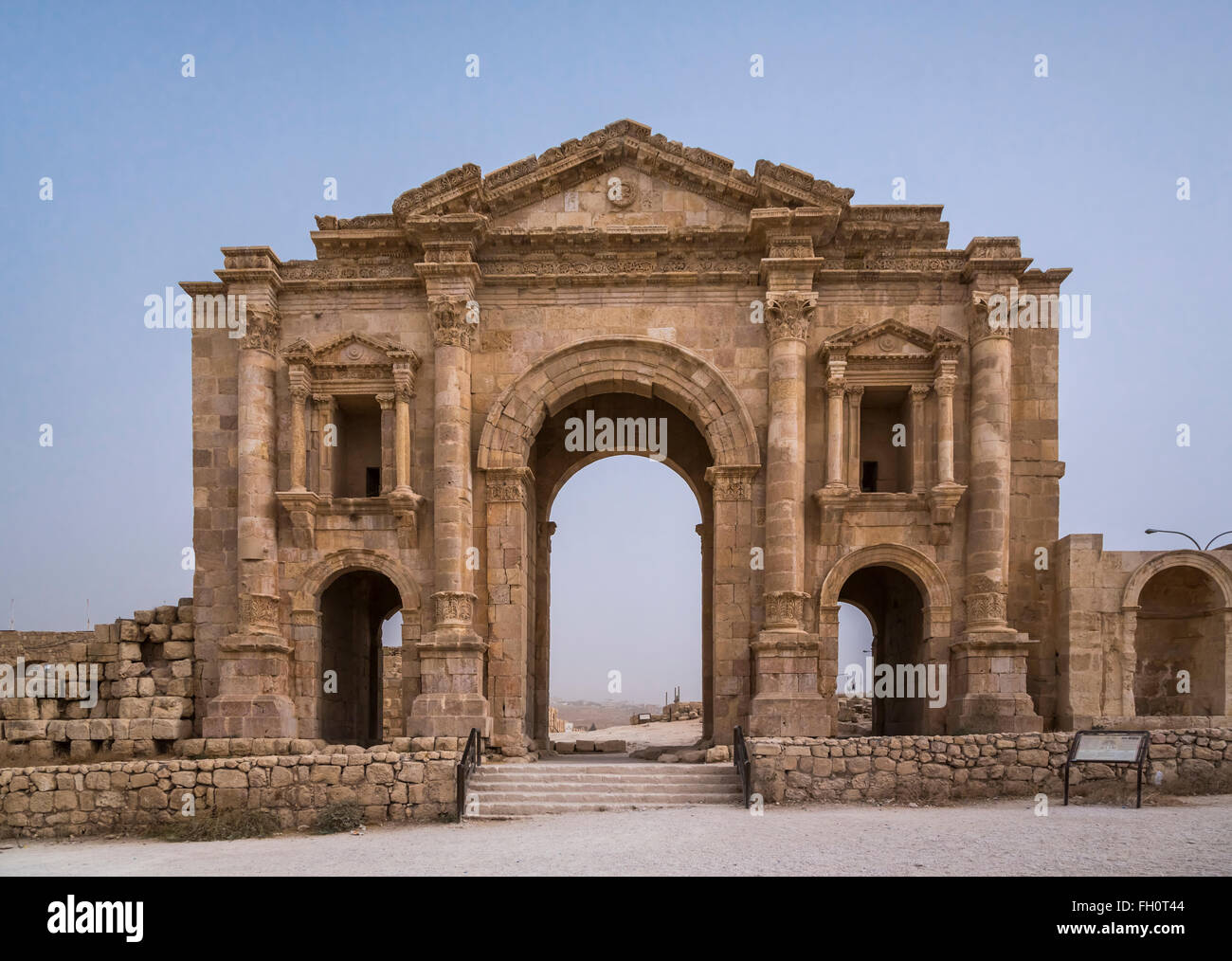 The Arch of Hadrian in the archaeological ruins of Jerash, Hashemite ...