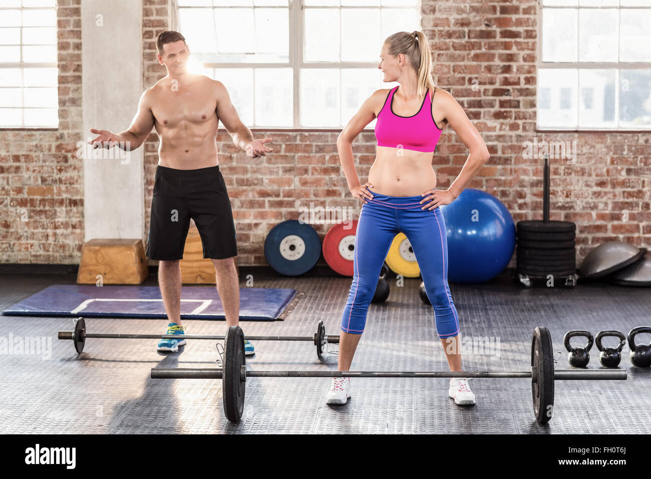 Two fit people working out Stock Photo - Alamy