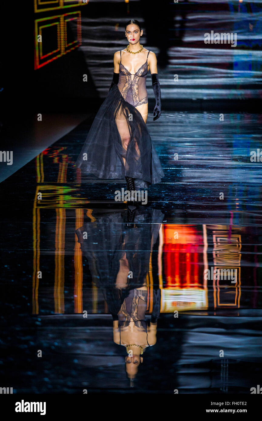 Model at the Andres Sarda Fashion Show at Mercedes-Benz Fashion Week ...