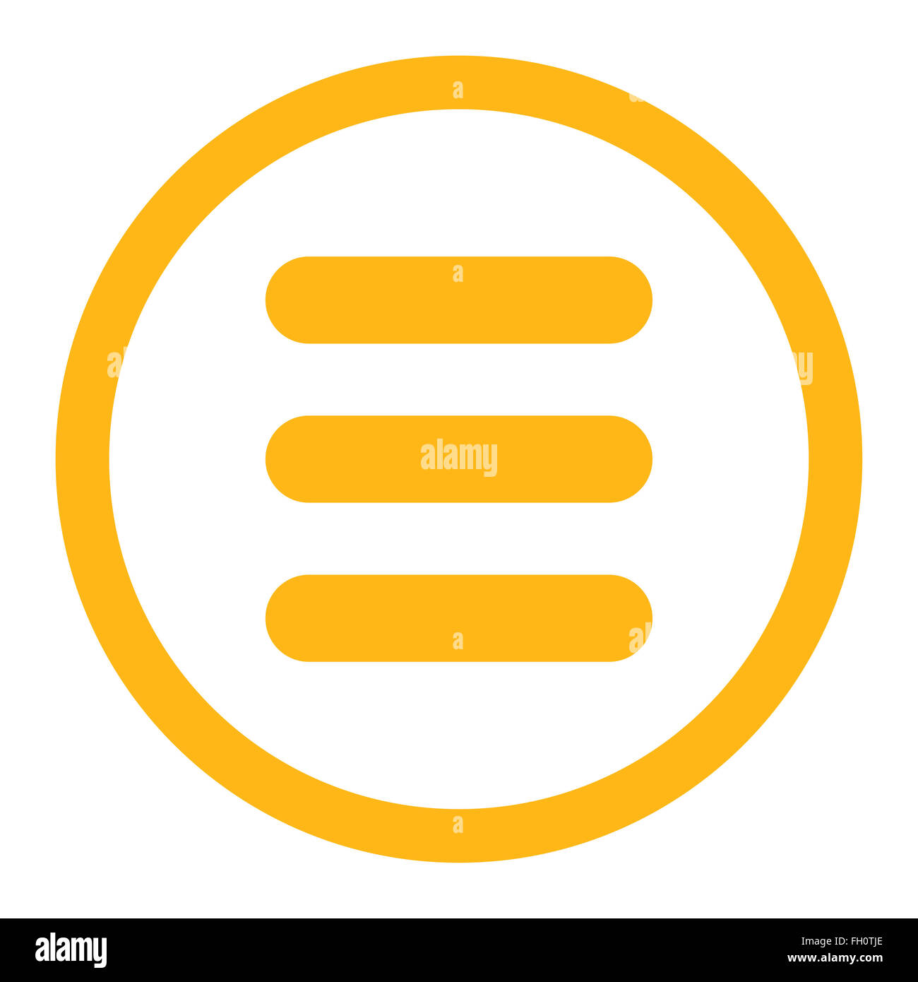 Stack flat yellow color rounded vector icon Stock Photo - Alamy