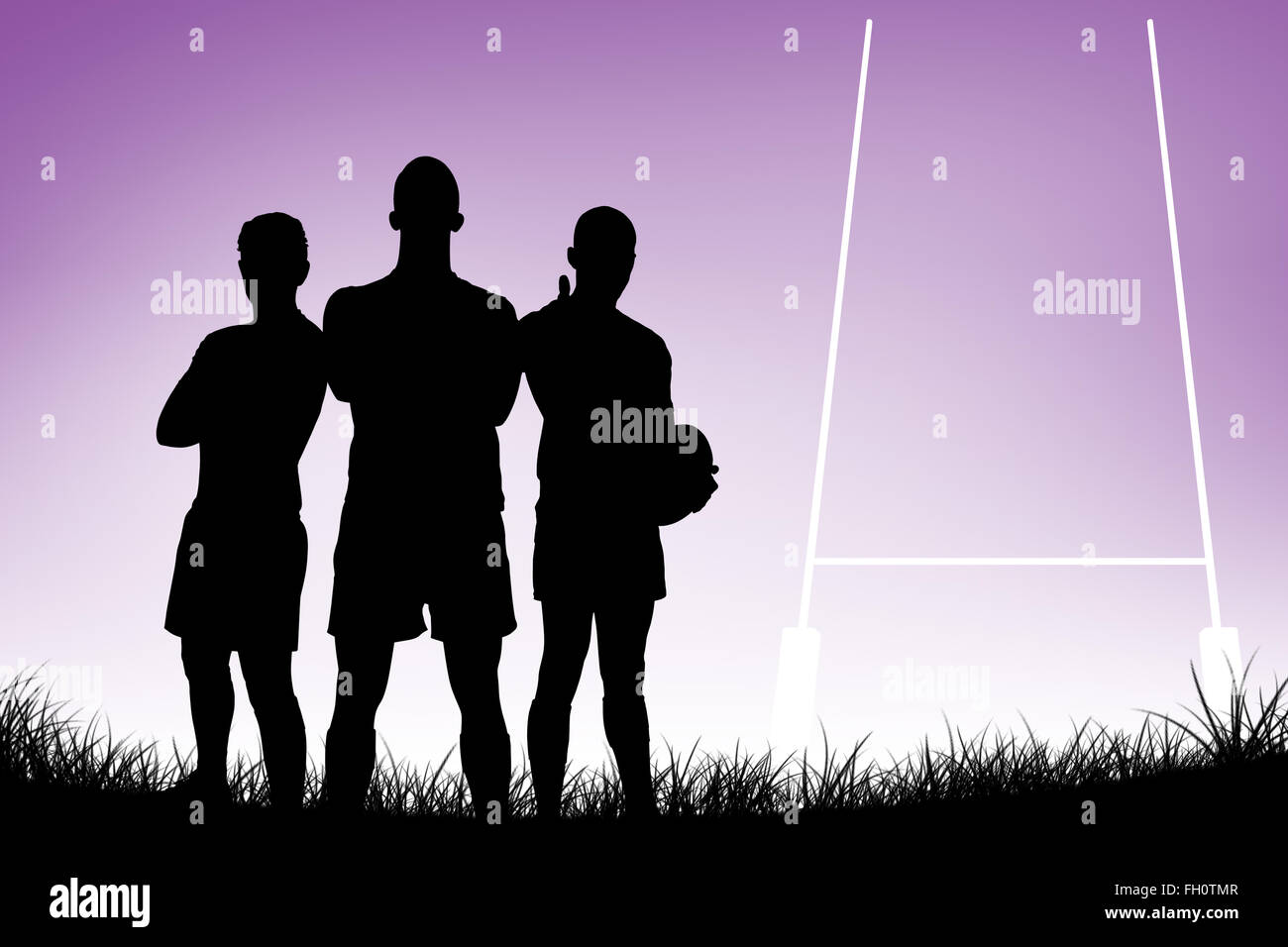 Composite image of tough rugby players Stock Photo - Alamy