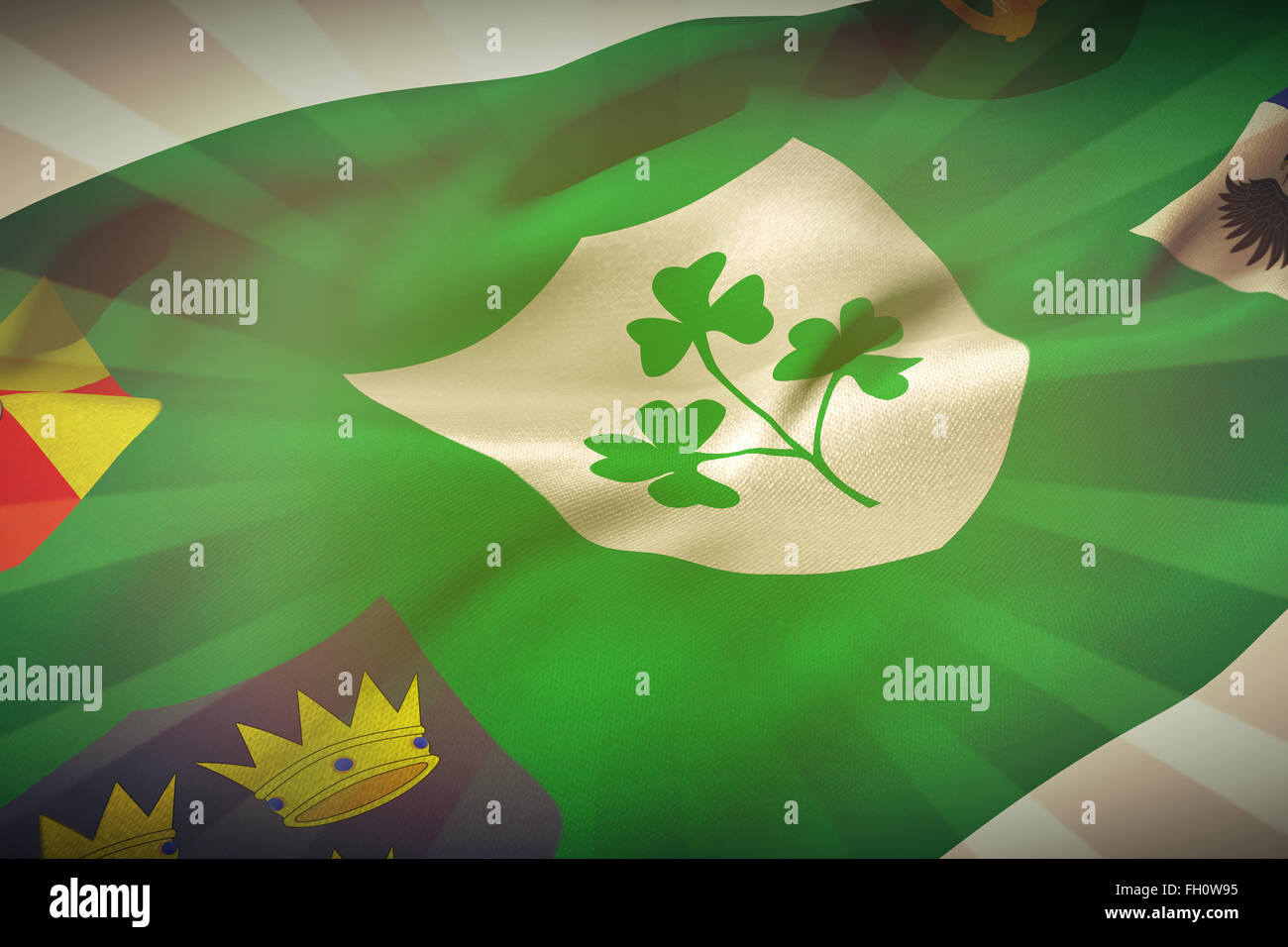 Composite image of flag of the irfu with the centenary logo Stock Photo ...