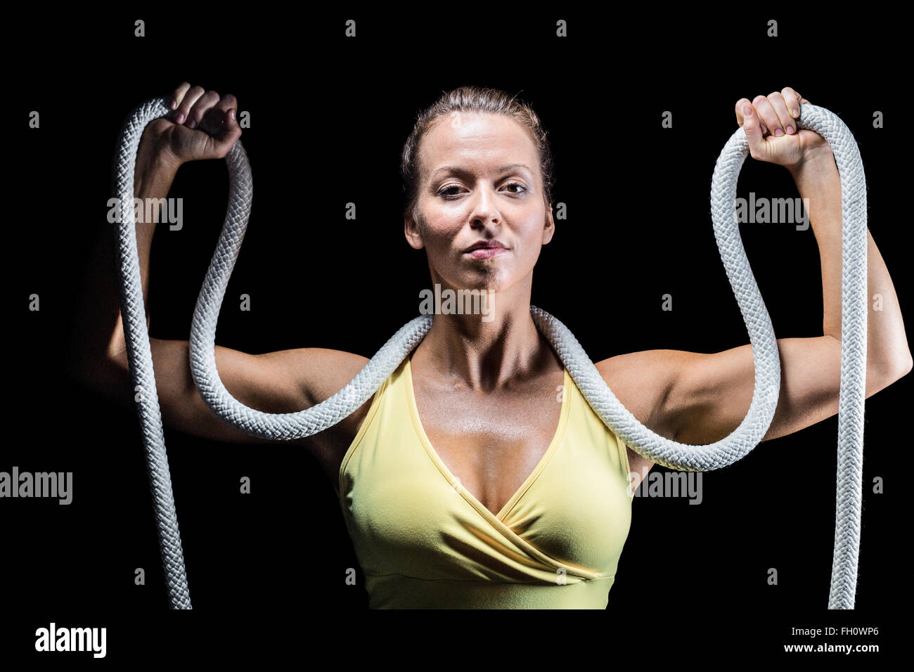 Female bodybuilder with arms raised hi-res stock photography and images ...