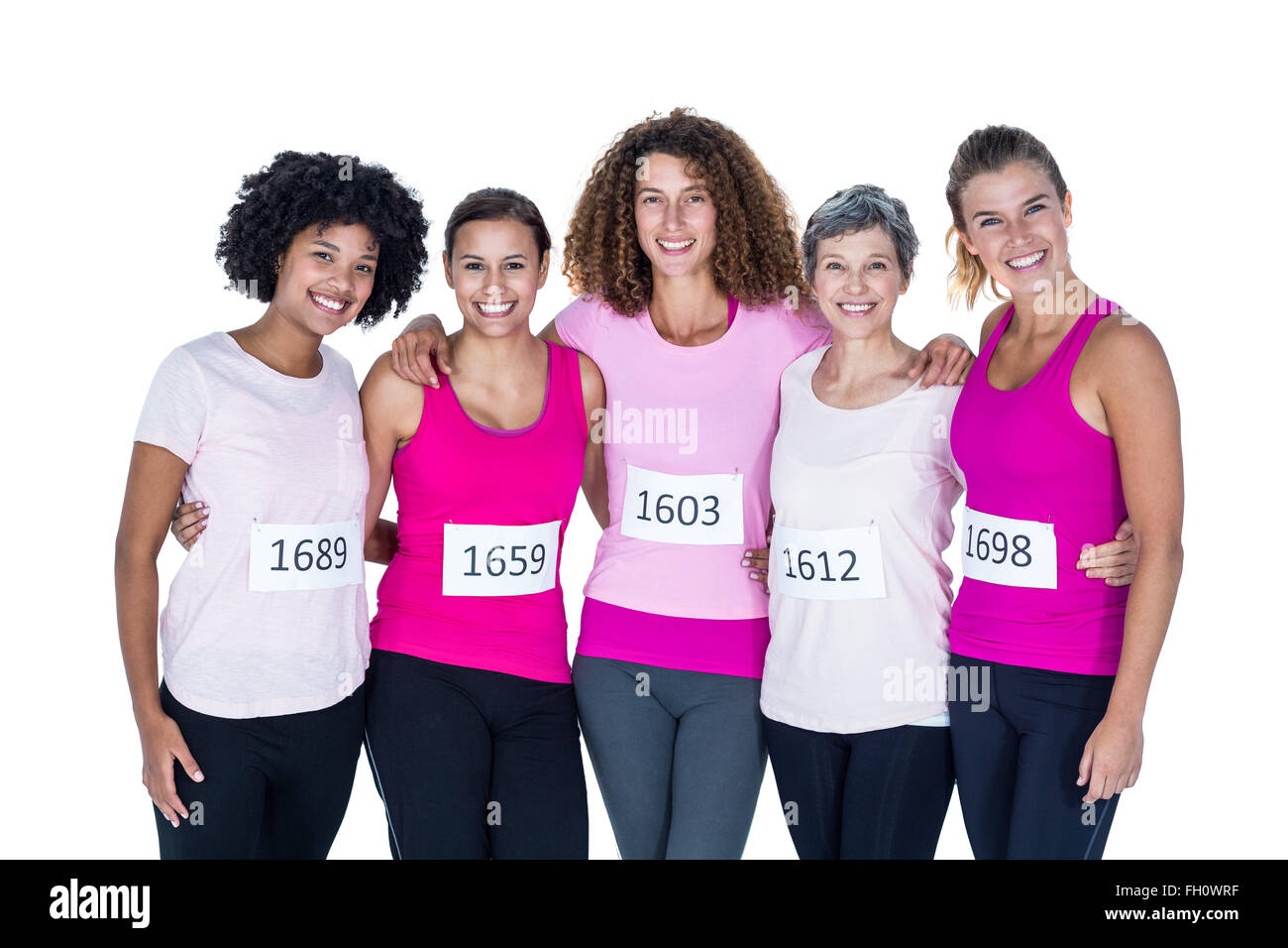Portrait of smiling athletes with arms around Stock Photo - Alamy