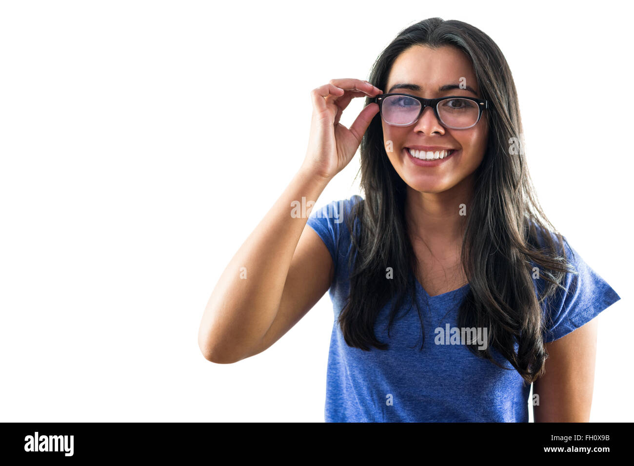 Nerdy woman wearing glasses Stock Photo - Alamy