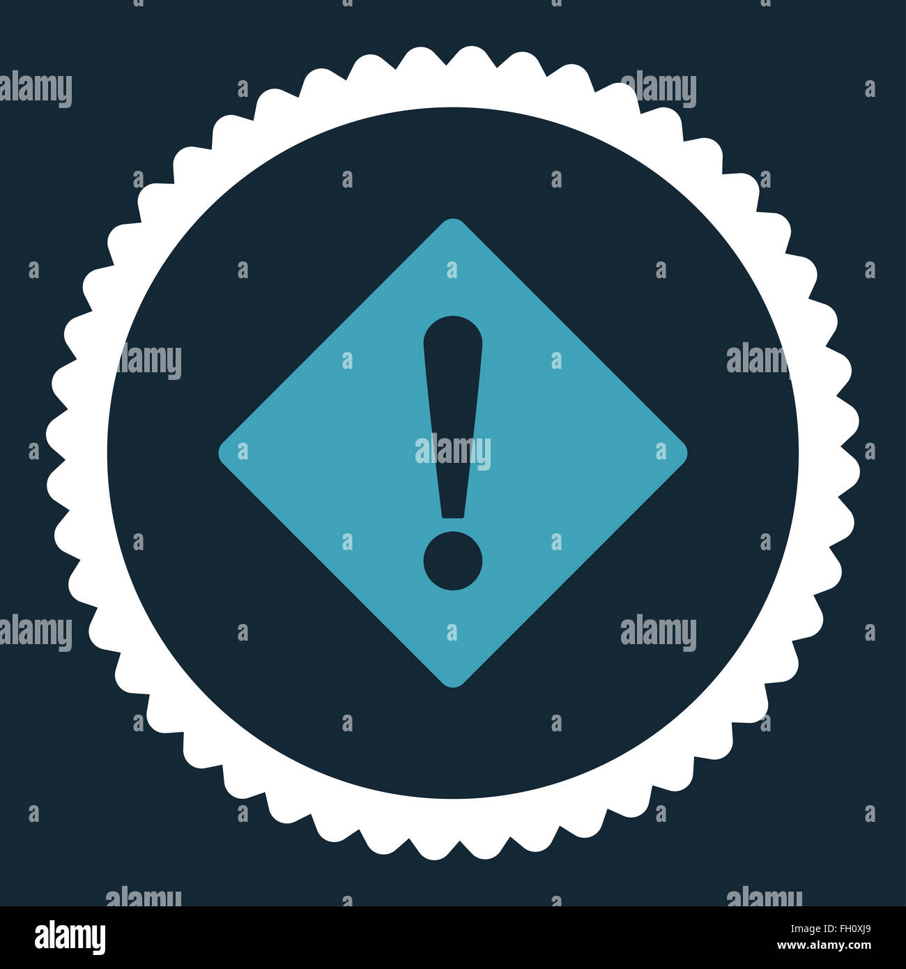 Error flat blue and white colors round stamp icon Stock Photo - Alamy