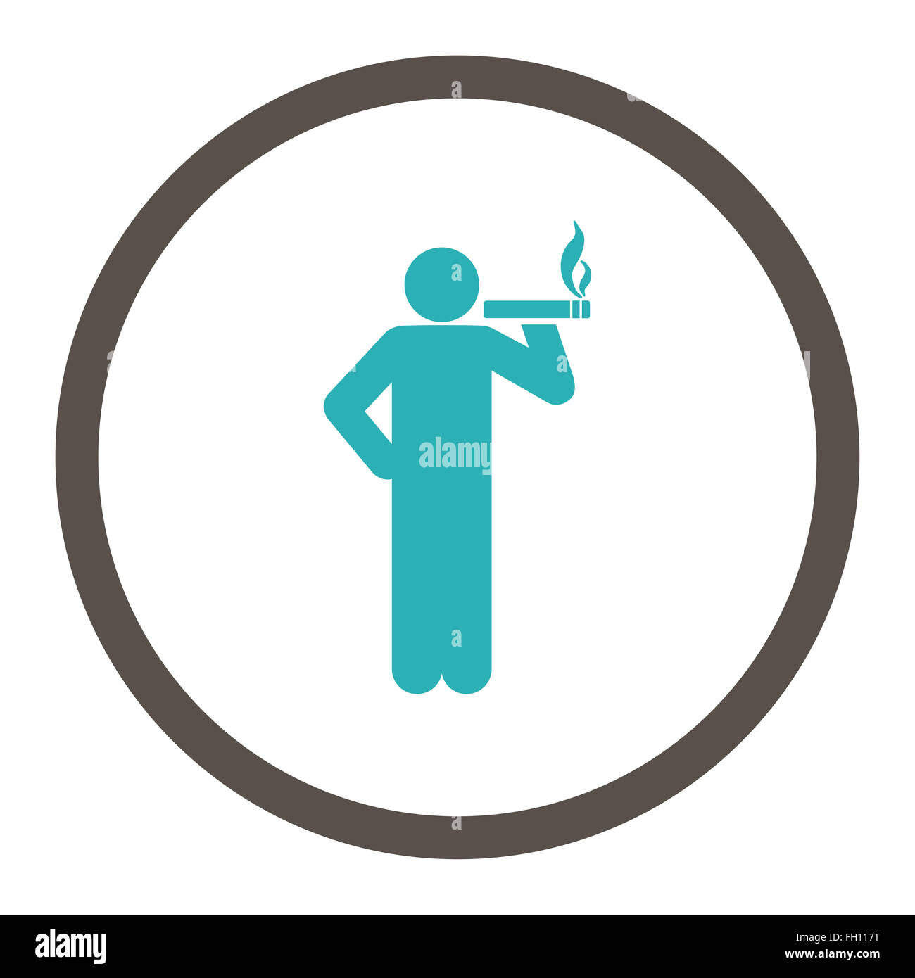 Man smoking cigarette office Cut Out Stock Images & Pictures - Alamy