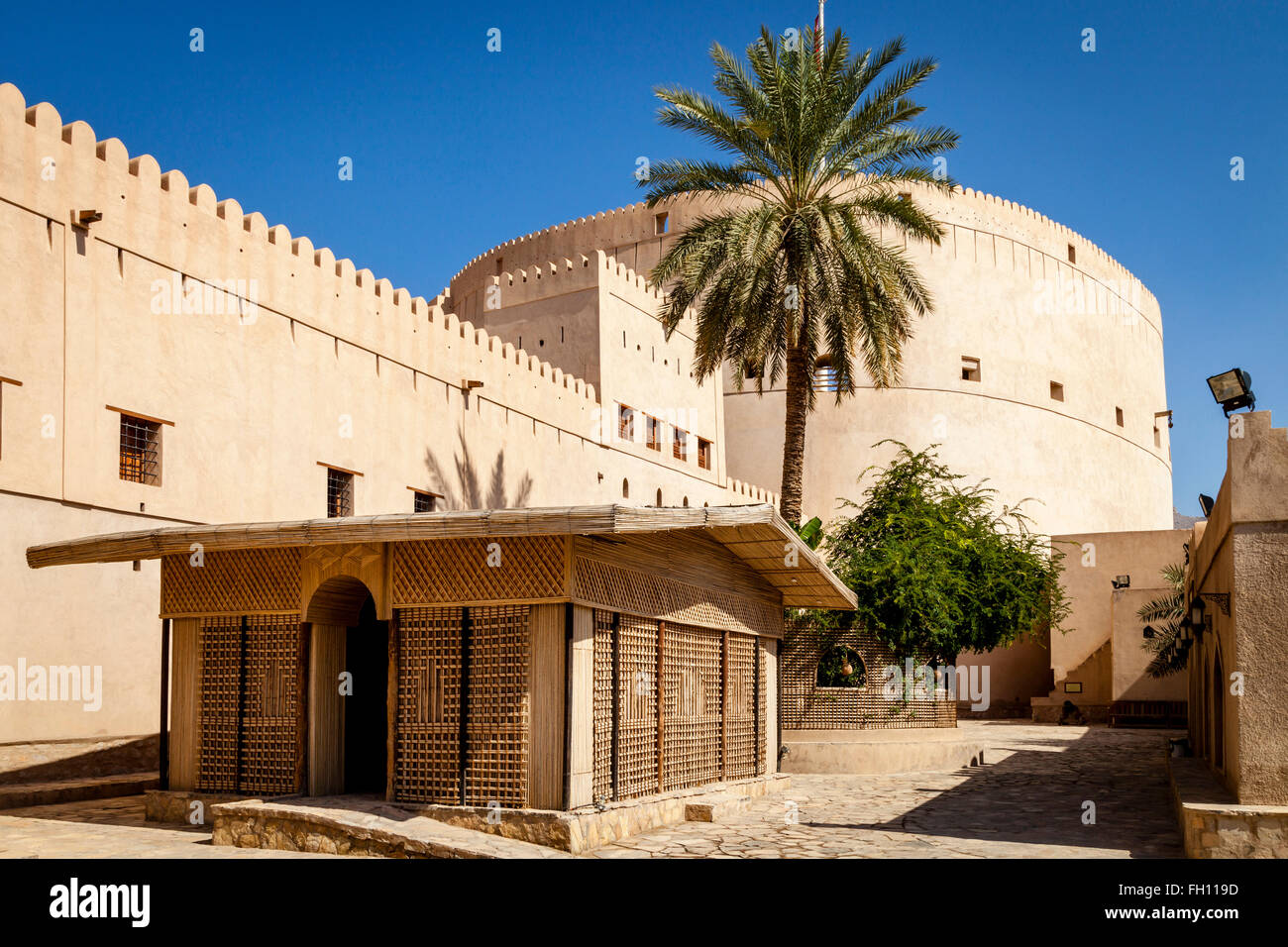 The Exterior Of Nizwa Fort, Nizwa, Ad Dakhiliyah Region, Oman Stock ...