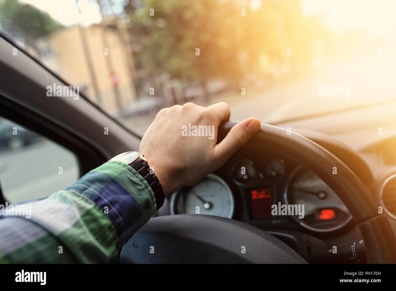 driver drives a car Stock Photo - Alamy